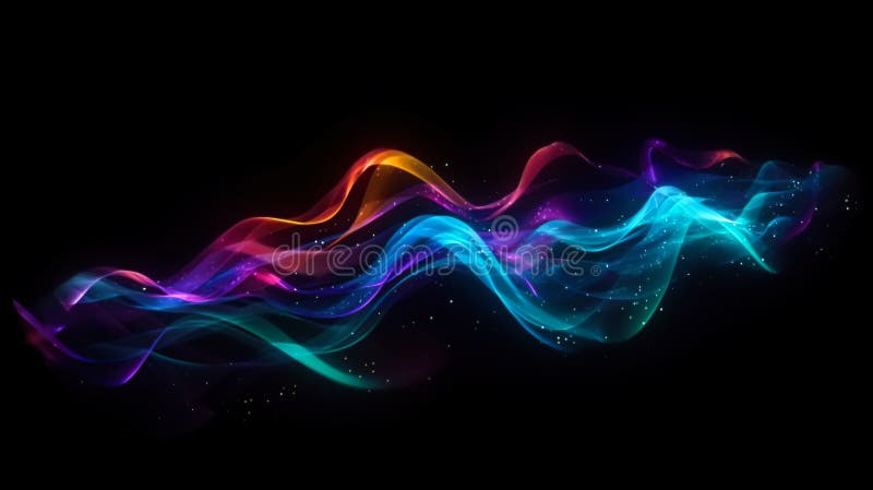 Colored Energies, Vibrations of the Sound of Music, Light Waves Stock ...