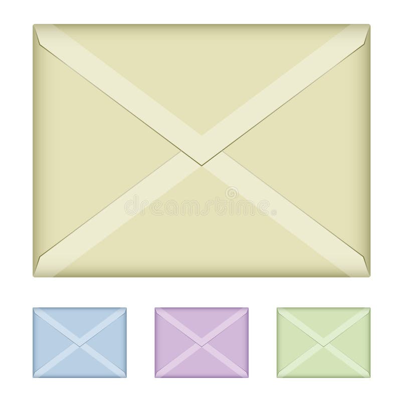 Colored Envelopes. Simple Line Drawing. Vector Illustration. Stock ...