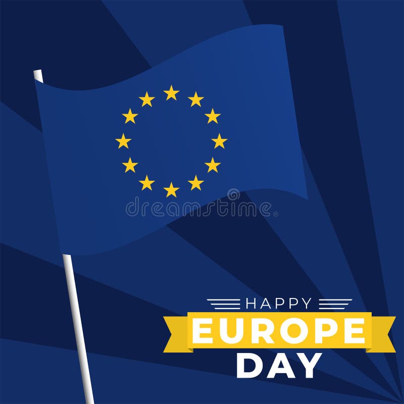 Colored Europe Day Template with Flag Vector Stock Vector ...