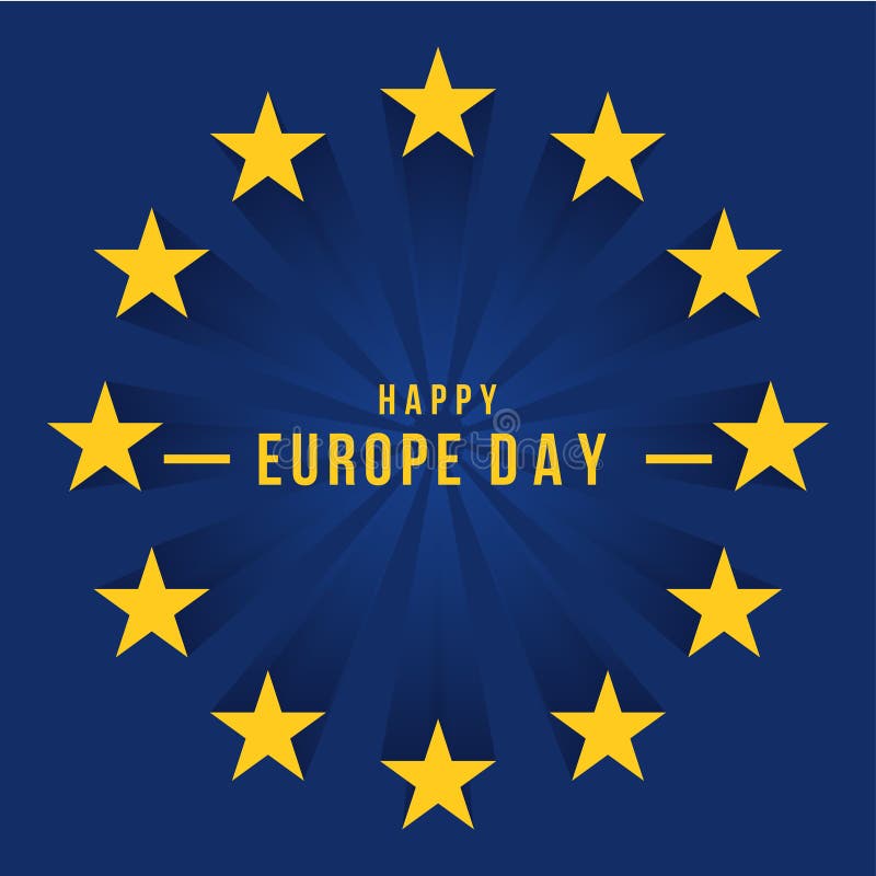 Colored Europe Day Template with Text Vector Stock Illustration ...
