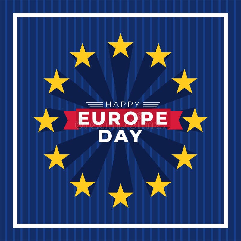 Colored Europe Day Template with Text Vector Stock Vector ...