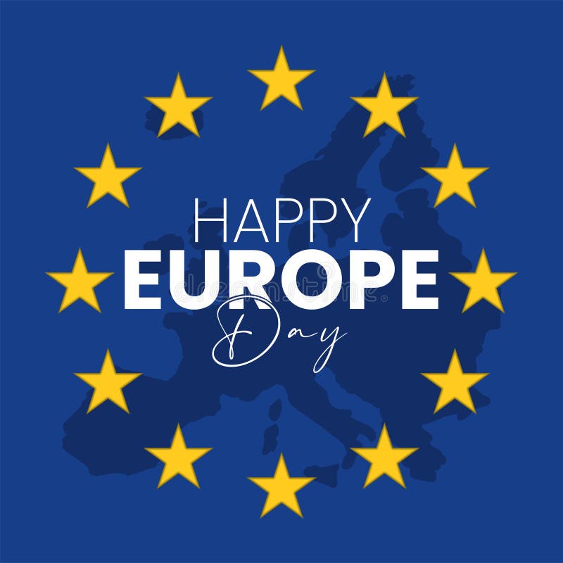 Colored Europe Day Template with Text Vector Stock Vector ...