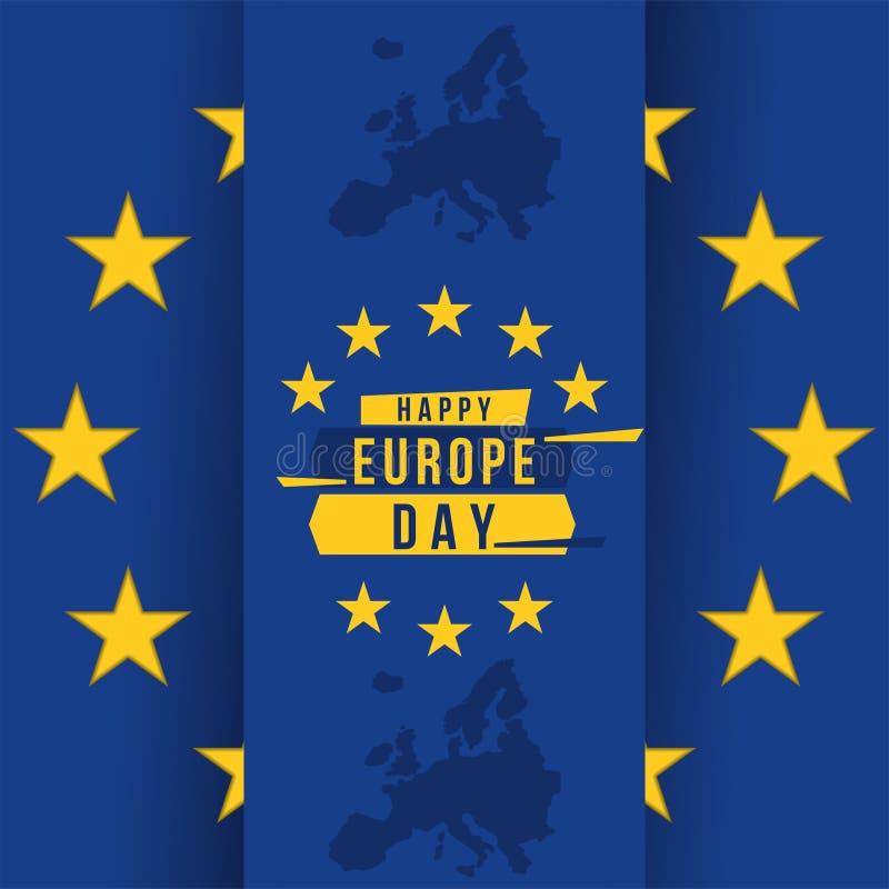 Colored Europe Day Template with Text Vector Stock Vector ...