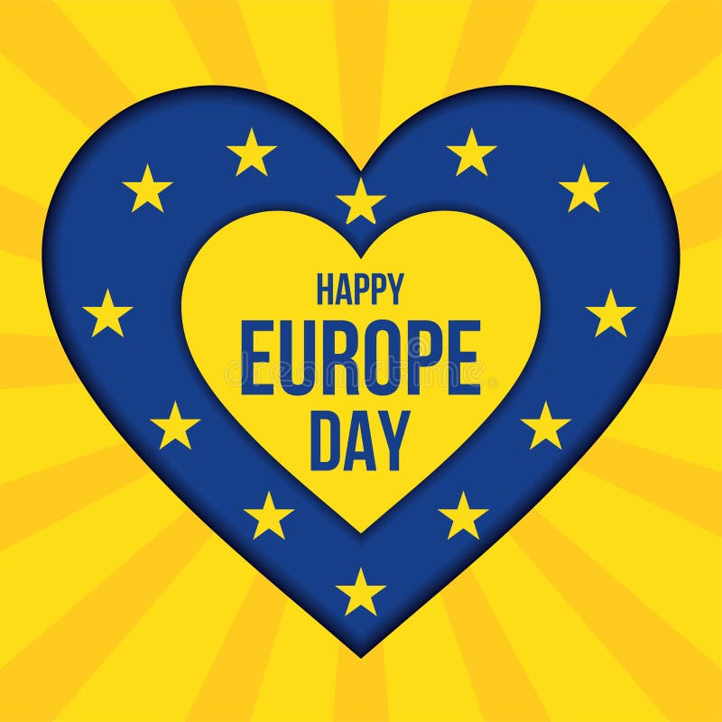 Colored Europe Day Template with Text Vector Stock Vector ...