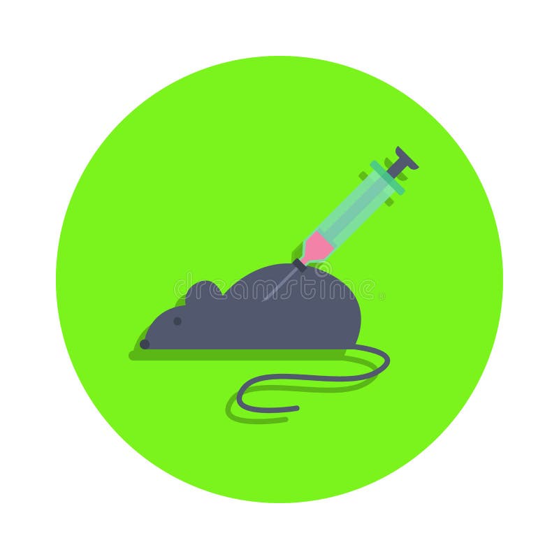 Colored Experience on a Laboratory Mouse in Green Badge Icon. Element ...