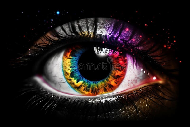 Colored Eye, Vision, Generative Ai Stock Illustration - Illustration of ...