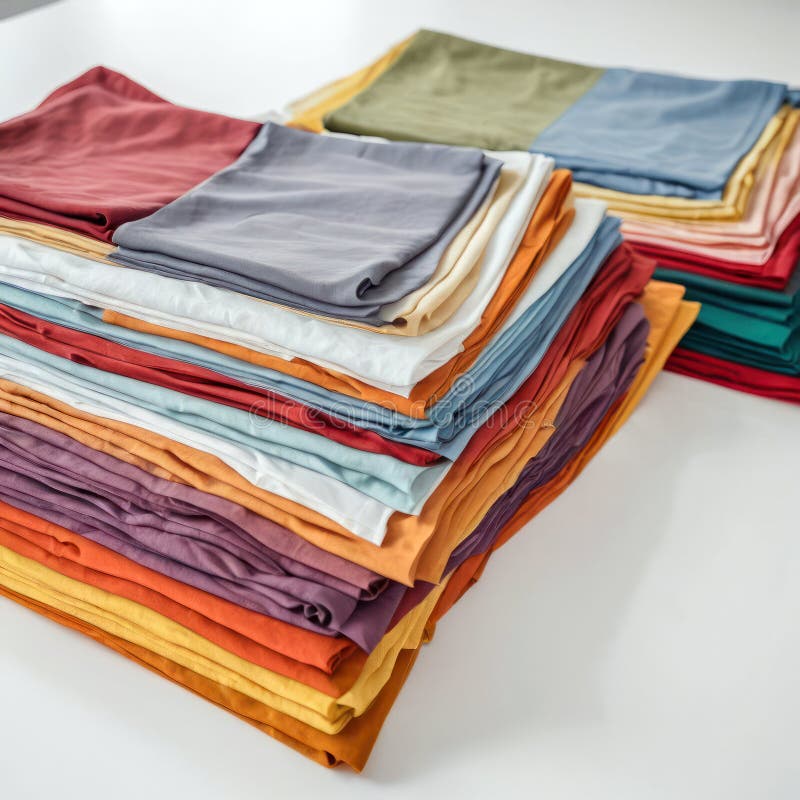 Colored Fabric for Sewing Lies on a White Table. Preparation for ...