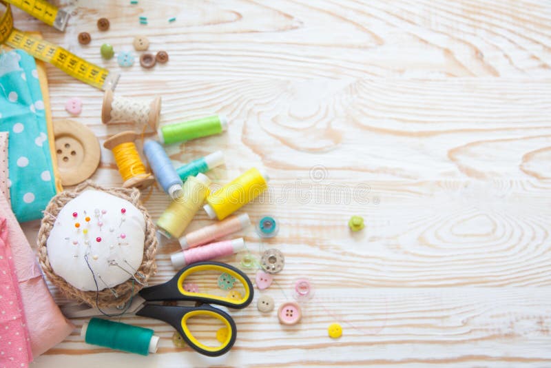 Many Different Rainbow Materials for Needlework and Sewing. Stock Image ...