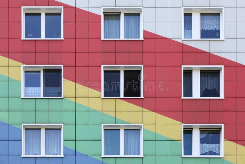 Colored Facade of a Building in Berlin, Germany Stock Photo - Image of ...