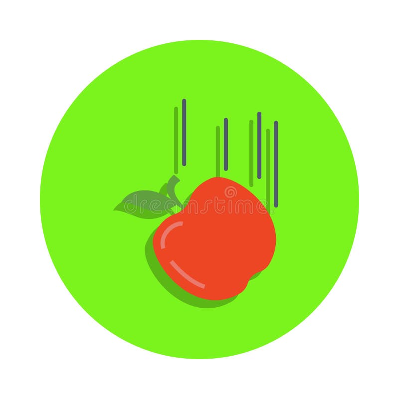 Colored Falling Apple in Green Badge Icon. Element of Science and ...