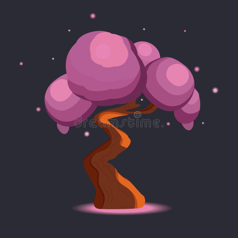 Colored Fantasy Fairytale Tree Vector Stock Vector - Illustration of ...