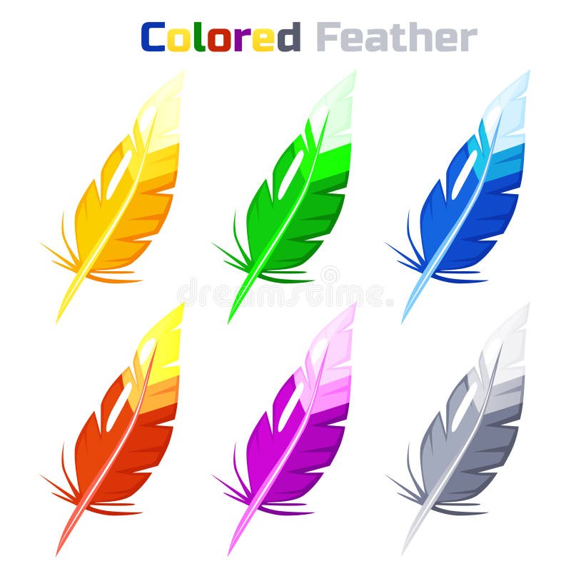 Single Feather Colored Stock Illustrations – 561 Single Feather Colored ...