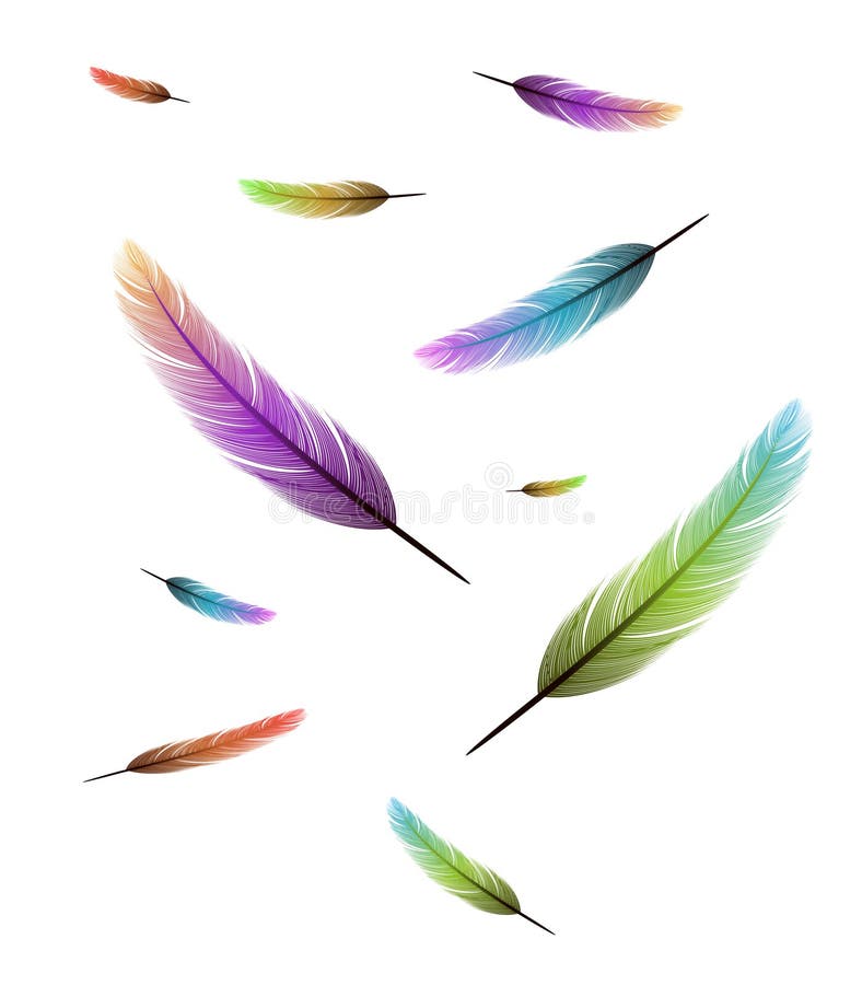 Colored Feathers Falling Background Stock Illustration - Illustration ...