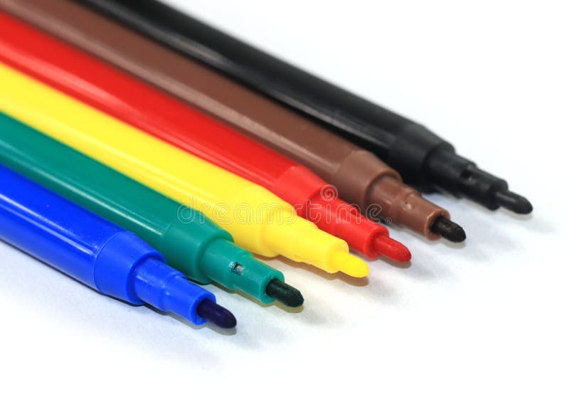 Colored felt-tip pens stock image. Image of color, paint - 125762501