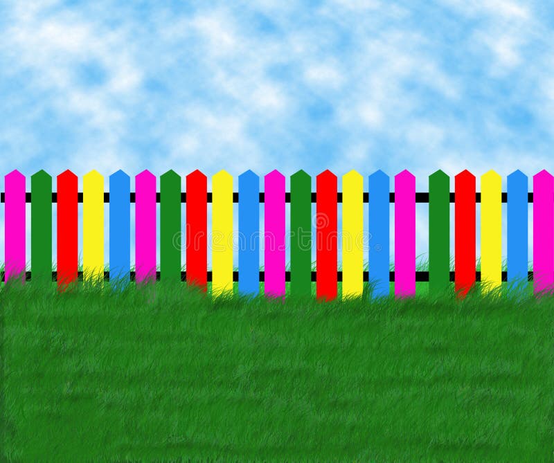 Colorful fence stock illustration. Illustration of wooden - 23902787