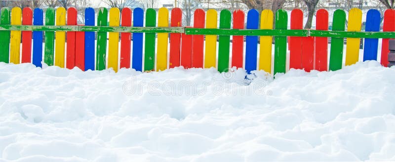 Colored fence stock photo. Image of frost, background - 37847806