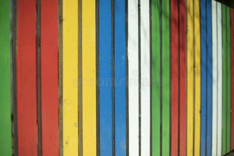 Colored Fence. Beautiful Fence. Different Color on Boards Stock Photo ...