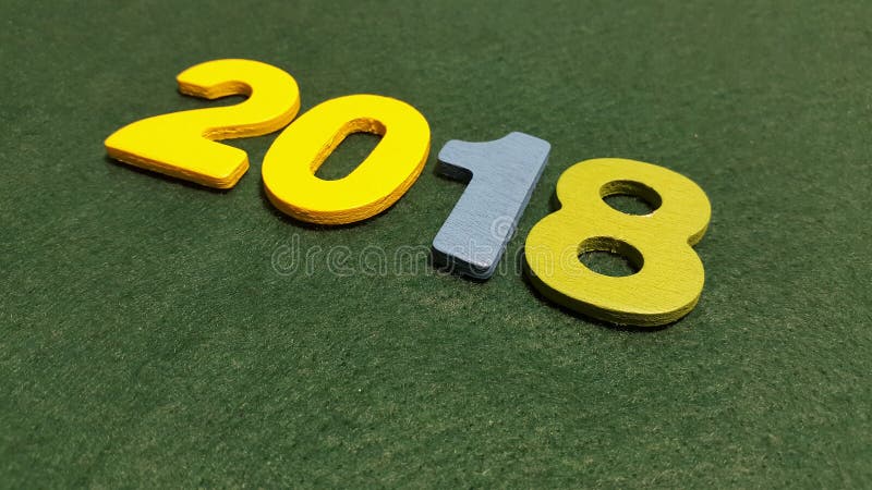 Colored Figures To Form the Number 2018 on a Green Background Stock ...