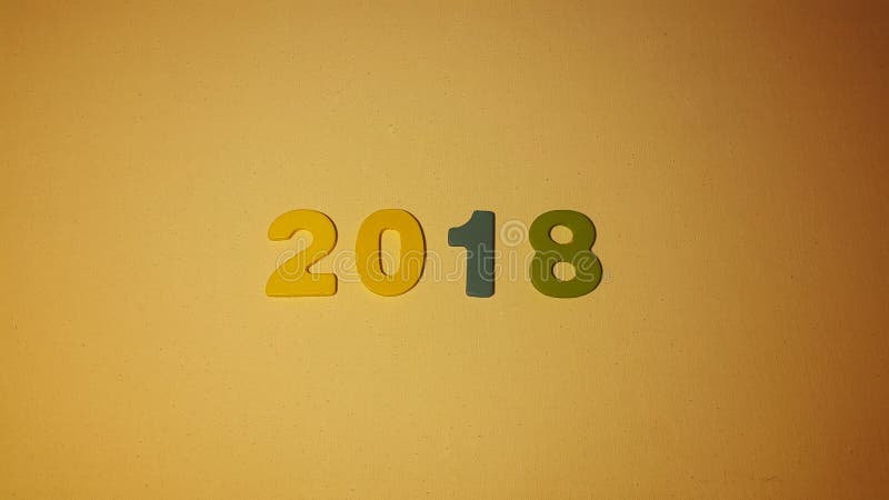 Colored Figures To Form the Number 2018 on White Canvas Stock Photo ...