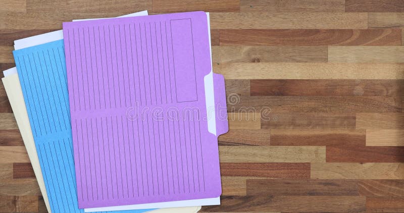 Colored Files with Documents on the Table Top View Stock Video - Video ...
