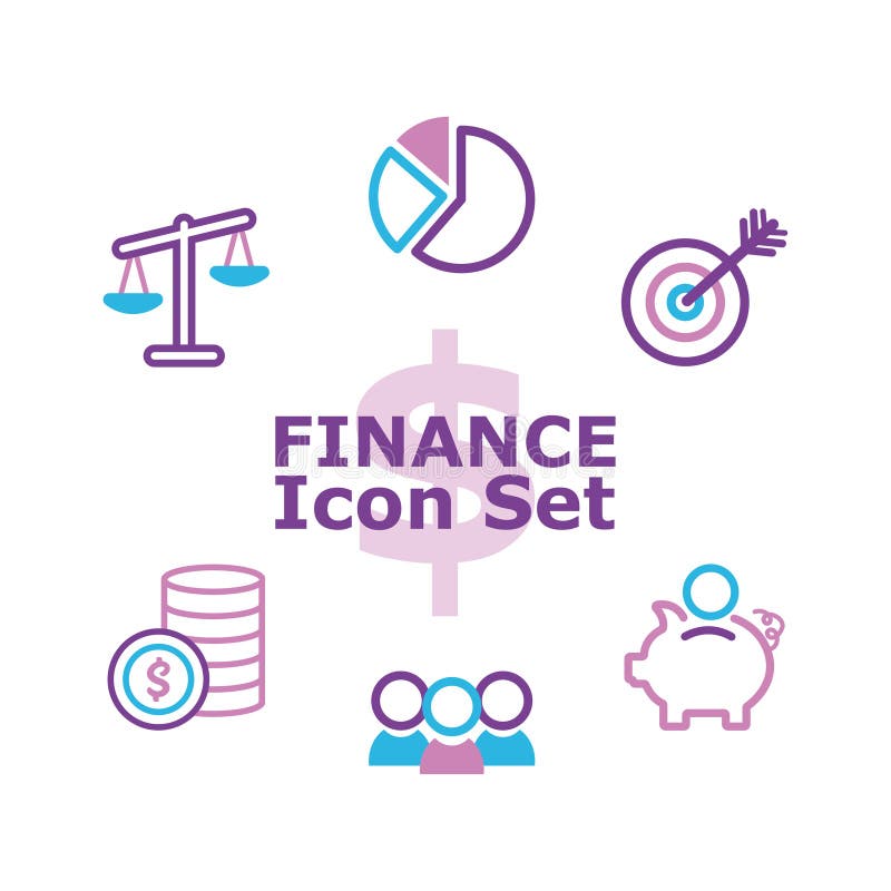 Colored Finance Icons Set Vector Stock Vector - Illustration of ...