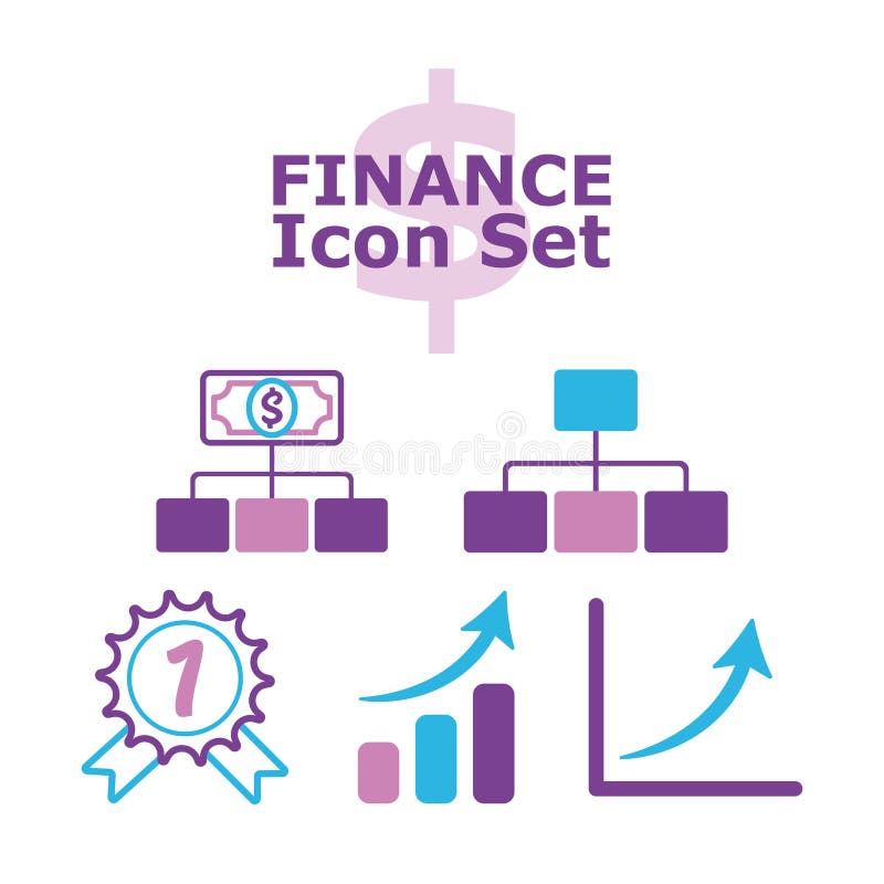 Colored Finance Icons Set Vector Stock Vector - Illustration of bill ...