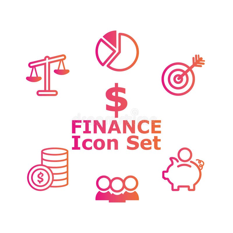 Colored Finance Icons Set Vector Stock Vector - Illustration of ...