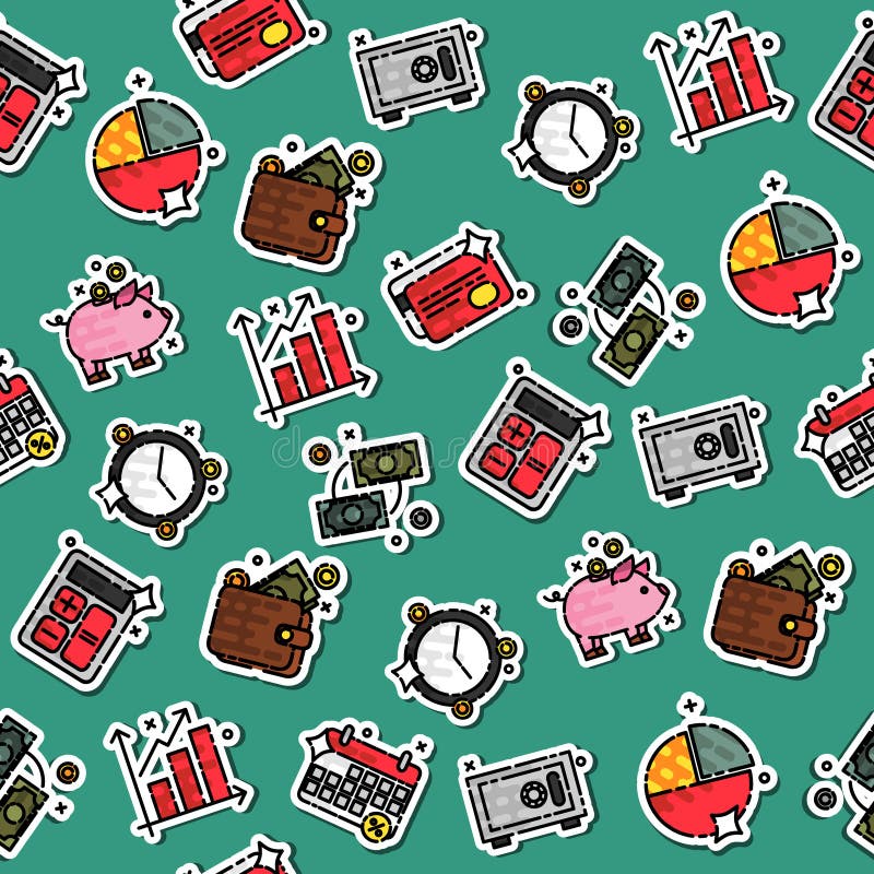 Colored finance pattern stock vector. Illustration of finance - 86387294