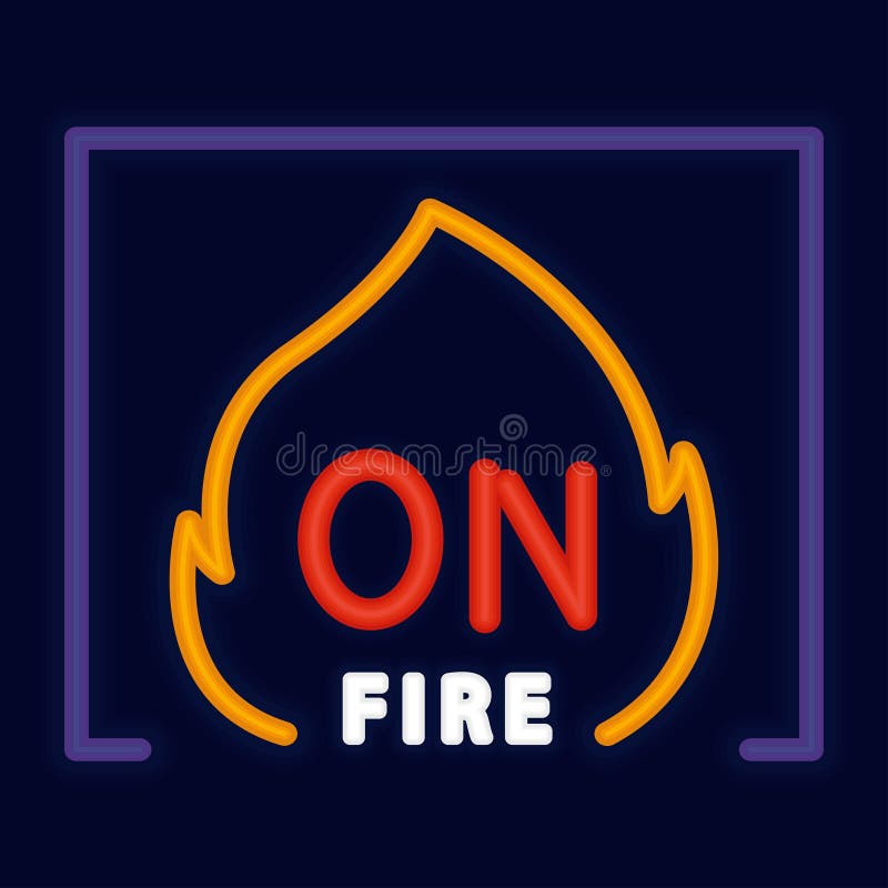 Colored on Fire Neon Poster Vector Stock Vector - Illustration of retro ...