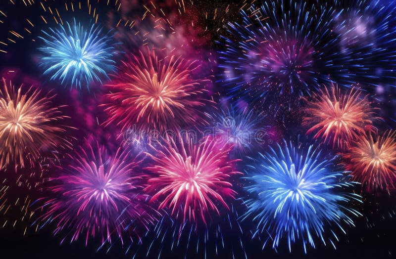 Colored Firework Background with Free Space for Text Stock Illustration ...