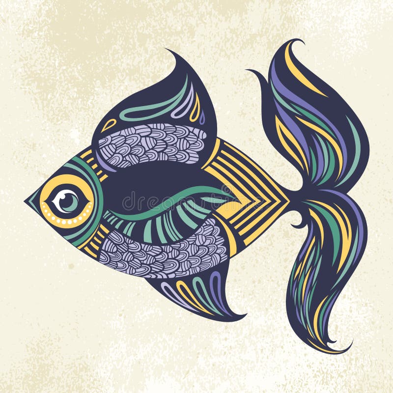 Colored fish stock vector. Illustration of nature, marine - 41443713