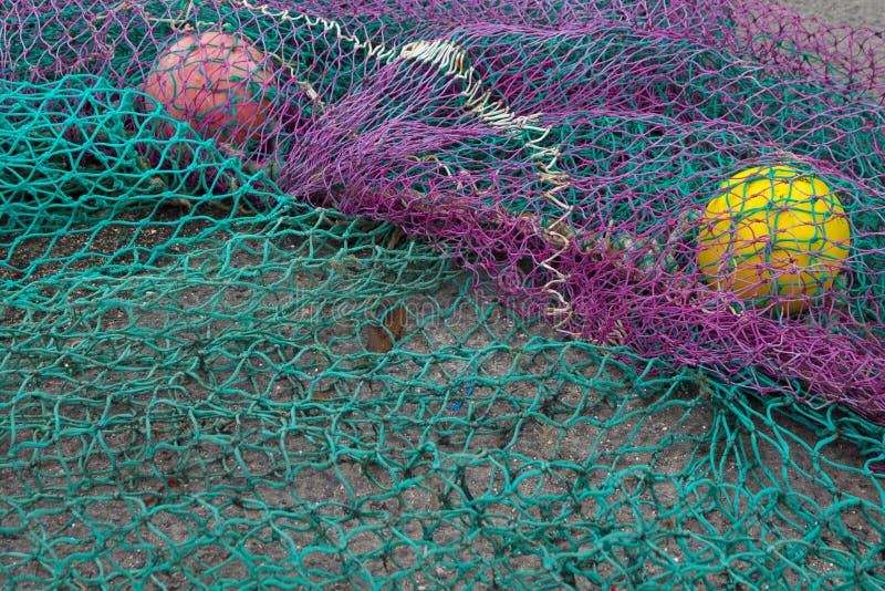 Colored fish nets stock photo. Image of abstract, background - 131367254