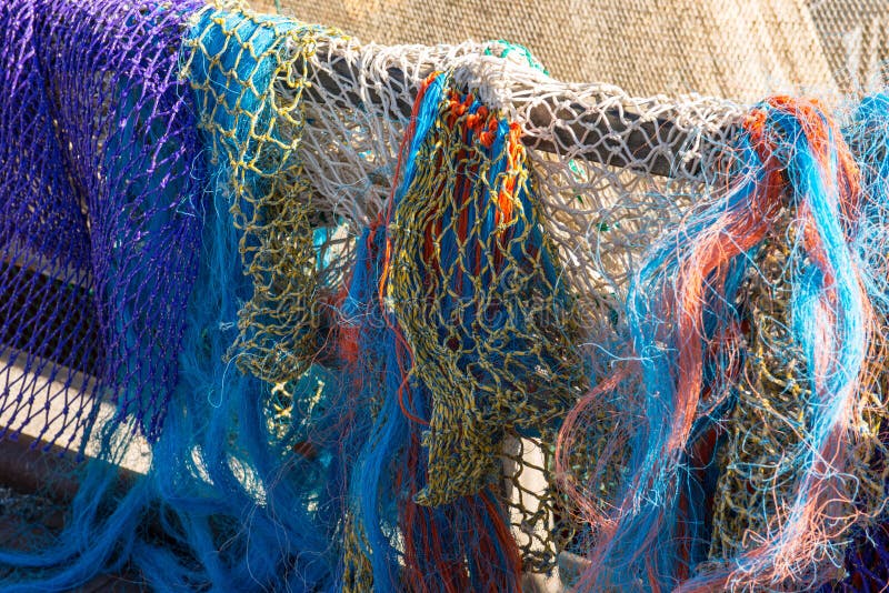 Colored fishing nets stock photo. Image of braided, drag - 63317772