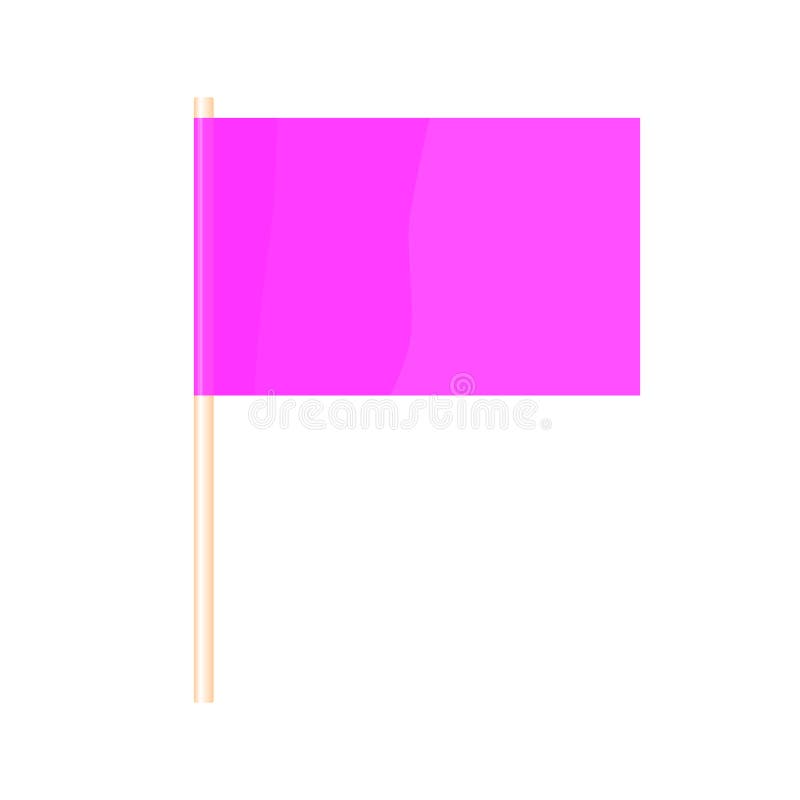 A Colored Flag on a Flagpole. Pink Flag Stock Vector - Illustration of ...