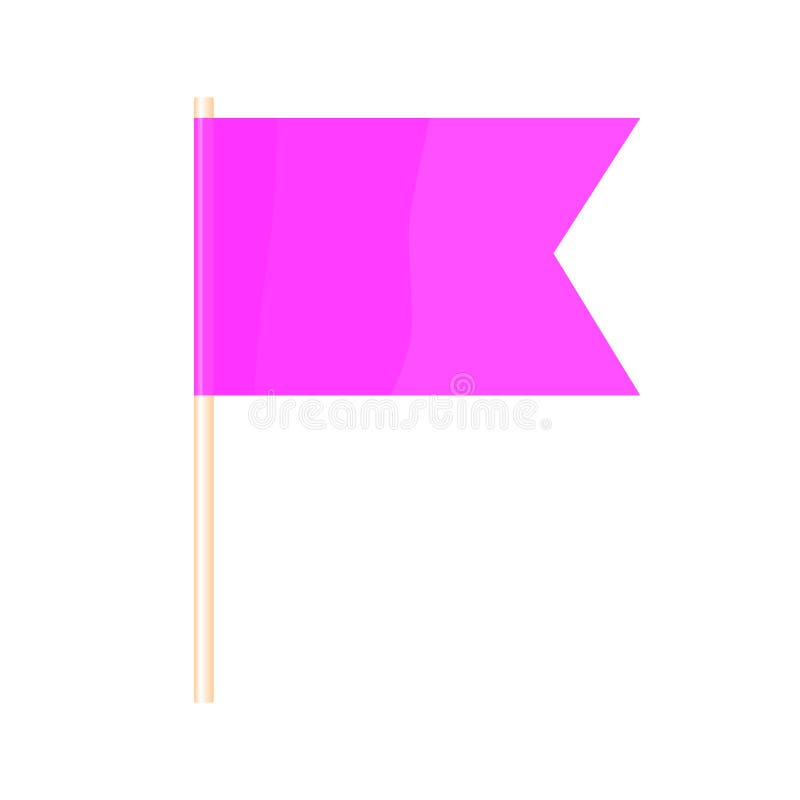 A Colored Flag on a Flagpole. Pink Flag Stock Vector - Illustration of ...