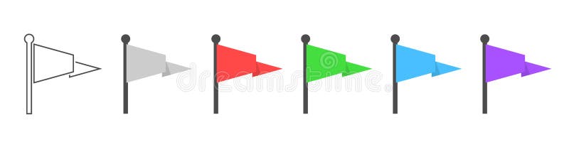 Colored flag icon set stock illustration. Illustration of mark - 199056513