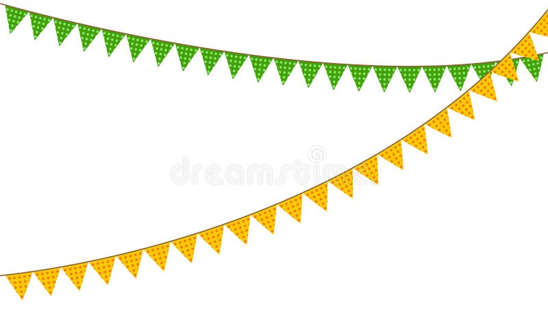 Colored Flags on Rope Decorations Icons Stock Illustration ...
