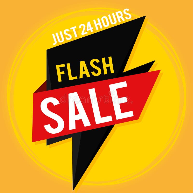 Colored Flash Sale Template with Text Vector Stock Vector ...