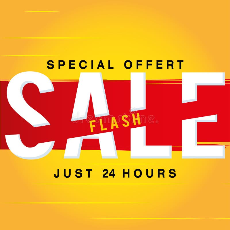Colored Flash Sale Template with Text Vector Stock Vector ...