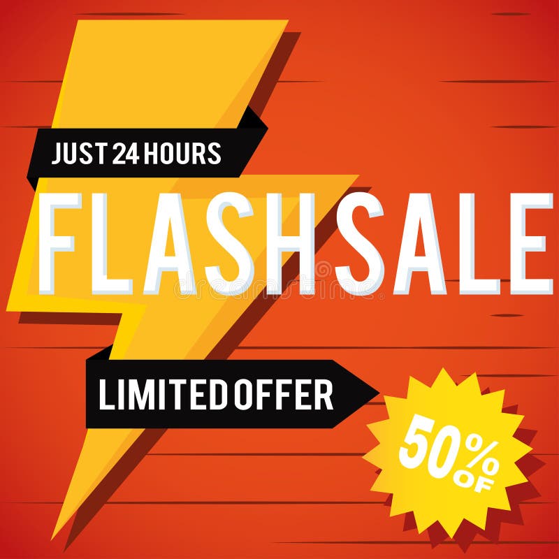 Colored Flash Sale Template with Text Vector Stock Vector ...