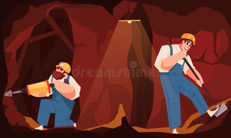Colored Flat Mining Composition Stock Vector - Illustration of heavy ...