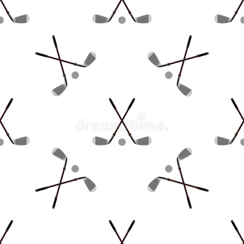 Colored Flat Sport Golf Clubs and Balls Seamless Pattern Stock ...