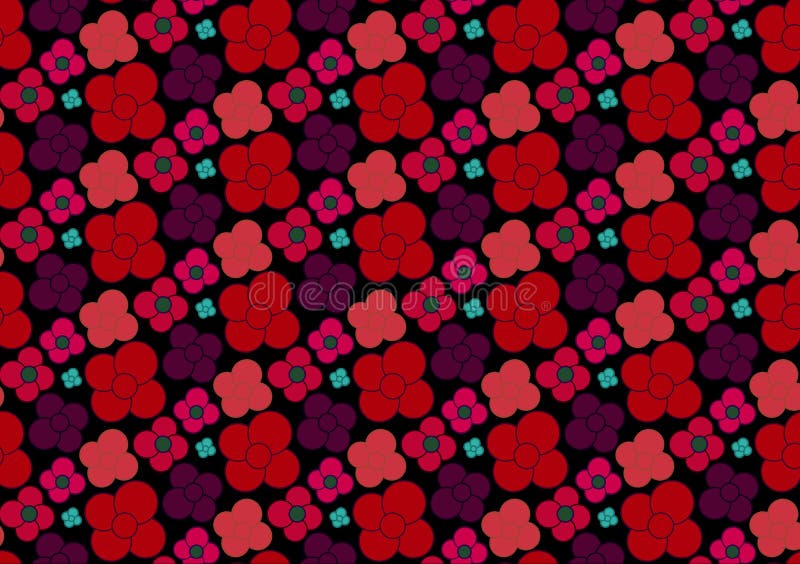 Colored Flower Pattern Design Wallpaper Stock Image - Image of designs ...