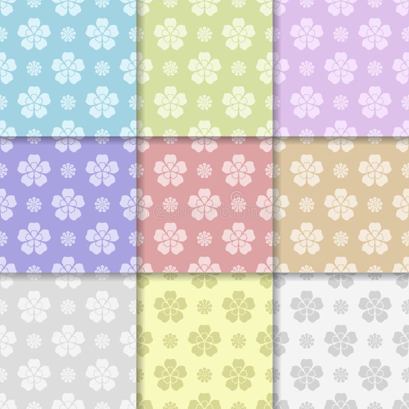 Colored Flower Pattern. Seamless Background Stock Vector - Illustration ...