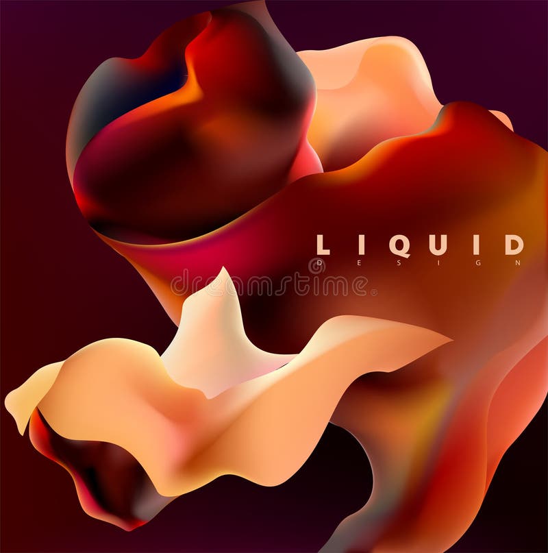 Colored Fluid Shape. Art Liquid Gradient Form. Abstract Vector ...