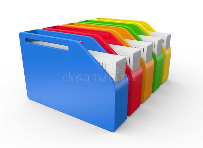 Colored folders stock illustration. Illustration of organize - 38525567