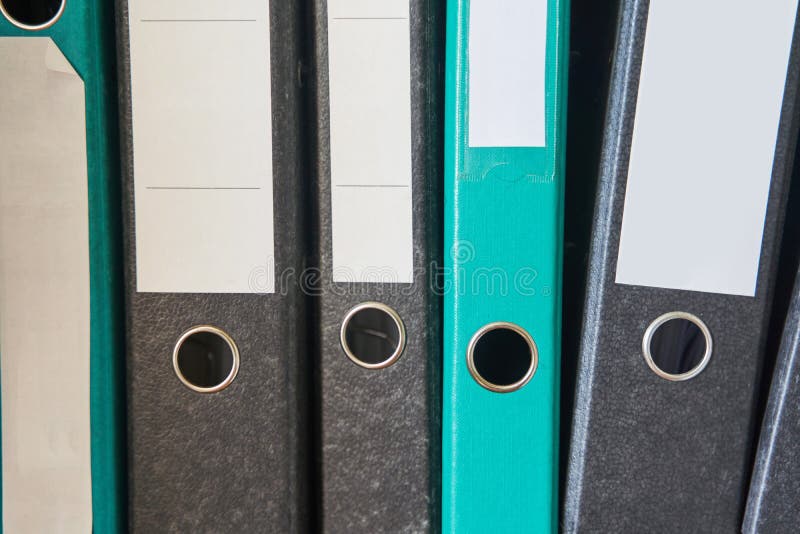 Colored Folders for Office Files and Paper on a Shelf. Background Image ...