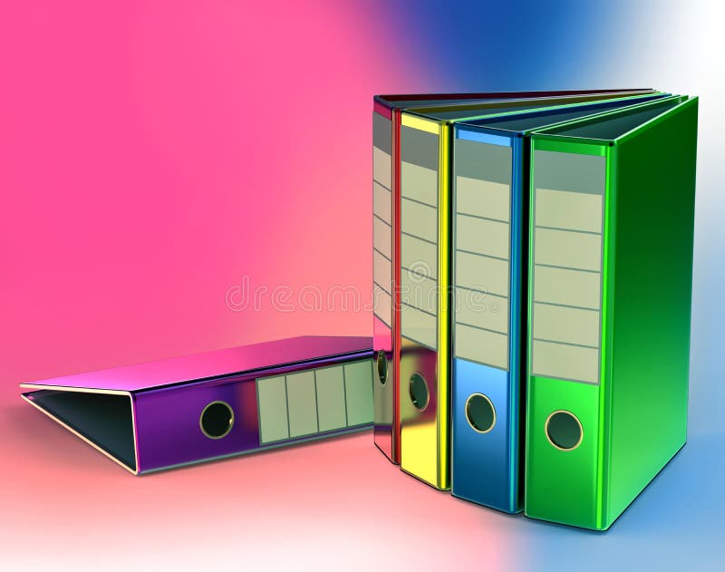 Colored Folders Stores Important Documents Stock Illustration ...