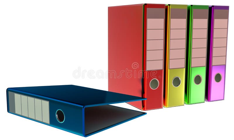 Colored Folders Stores Important Documents Stock Illustration ...