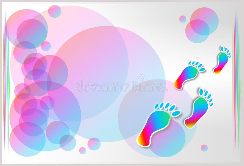 Colored foot steps stock illustration. Illustration of color - 37972742